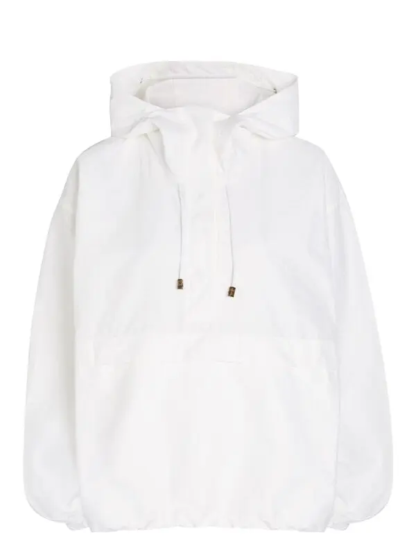 RÓHE Crinkled Hooded Cotton-blend Anorak Jacket - White