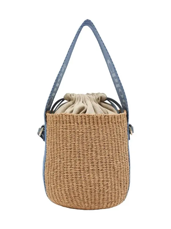 Chloé Woody Raffia Bucket Bag - Blue