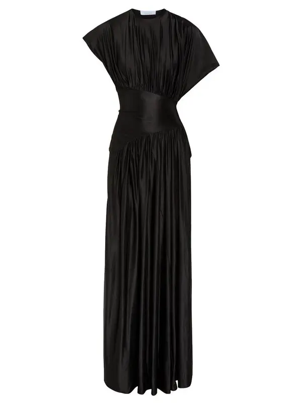Rabanne Gathered Stretch-jersey Gown - Black