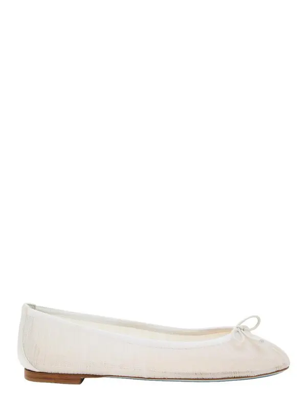 AQUAZZURA Voile Mesh And Satin Ballet Flats - White