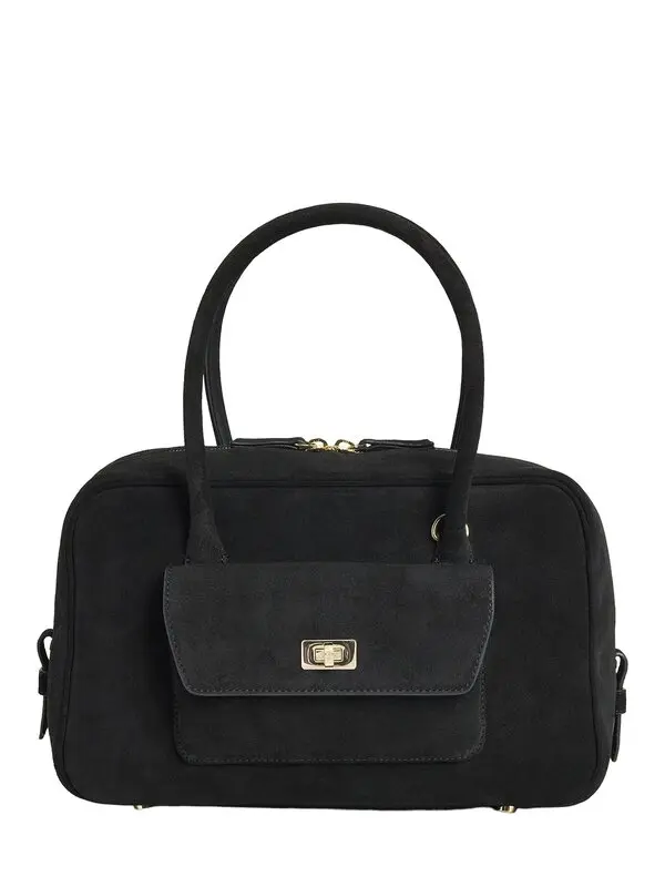 Sandro Suede Top-handle Bag - Black