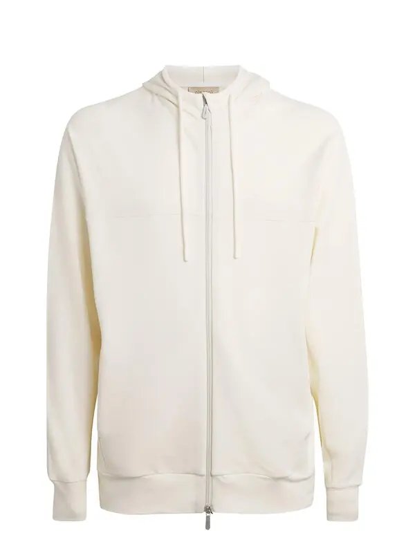 Zimmerli Modal-cotton Summer Lounge Hoodie - Beige