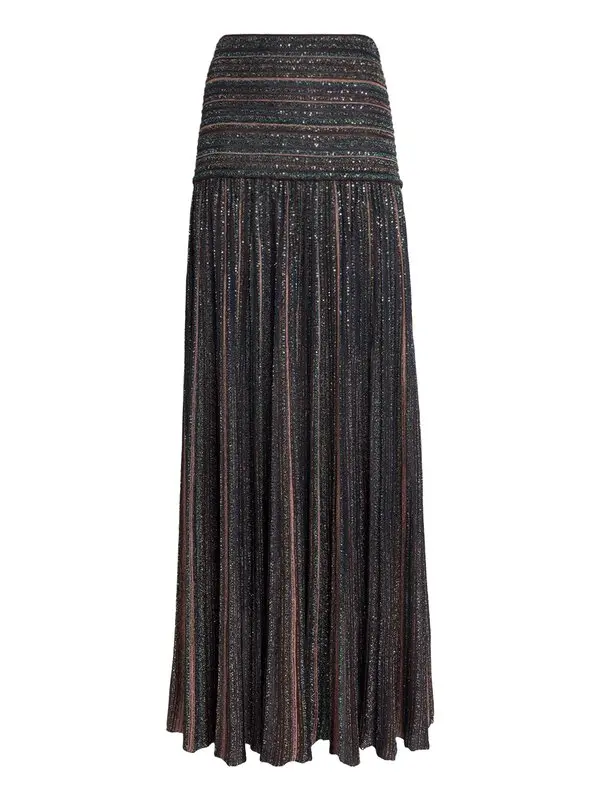 Missoni Sequin-embellished Stripe Maxi Skirt - Brown