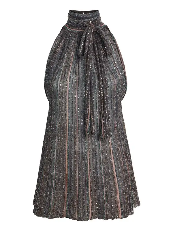 Missoni Sequin-embellished Halterneck Top - Brown
