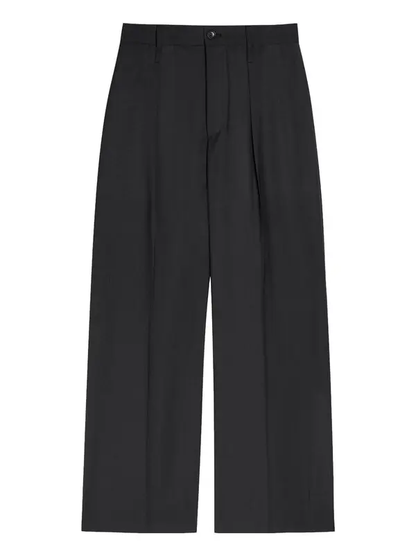 Issey Miyake Palindrome Wide-leg Wool-blend Trousers - Black