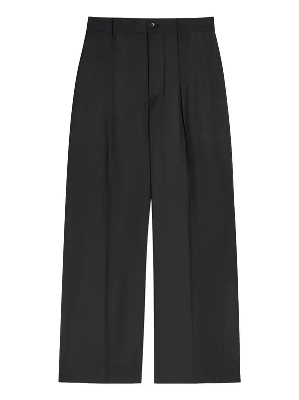 Issey Miyake Palindrome Wide-leg Wool-blend Trousers - Black
