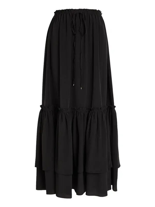 Chloé Silk-chiffon Midi Skirt - Black