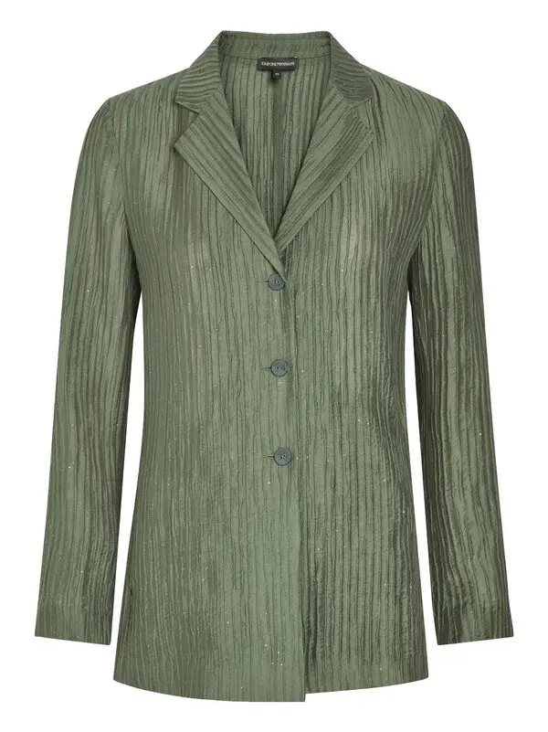 Emporio Armani Crinkled Woven Jacket - Olive