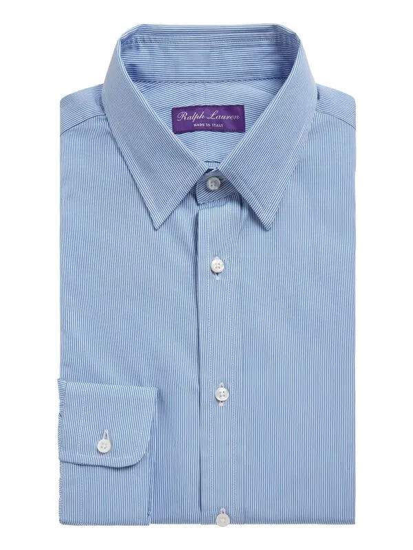 Ralph Lauren Purple Label Cotton Stripe Philip Shirt - Blue