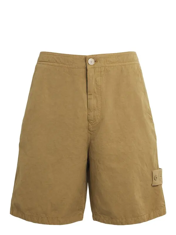 Stone Island Cotton-blend Ghost Shorts - Beige