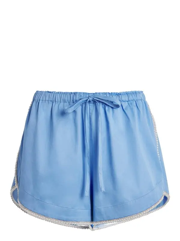 Sandro Faux Pearl-trim Shorts - Blue