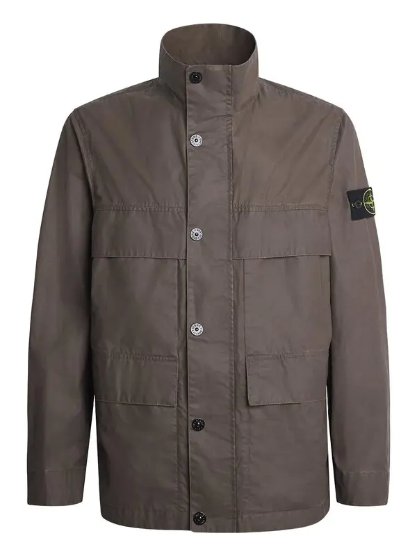 Stone Island Waxed Canvas Field Jacket - Brown
