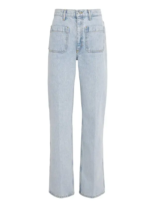 Sandro Straight-leg High-rise Patch Pocket Jeans - Blue