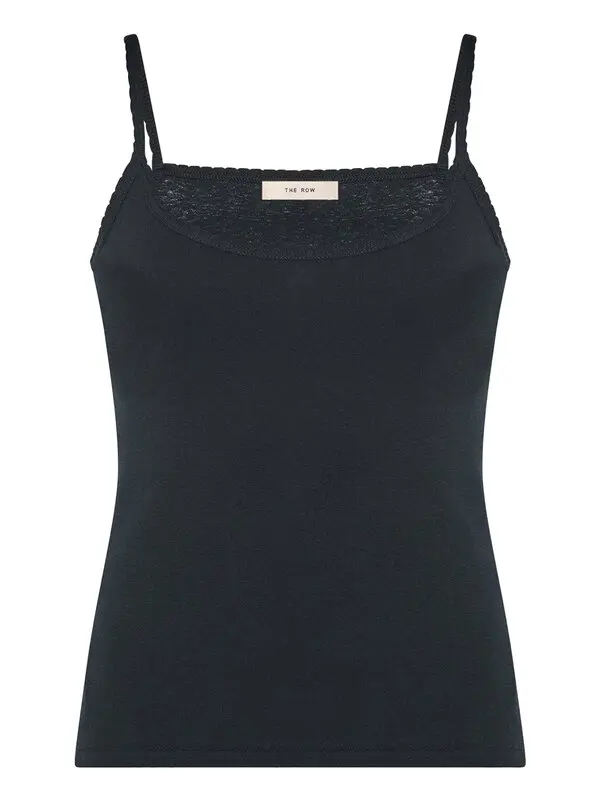 THE ROW Denzel Cotton Tank Top - Black
