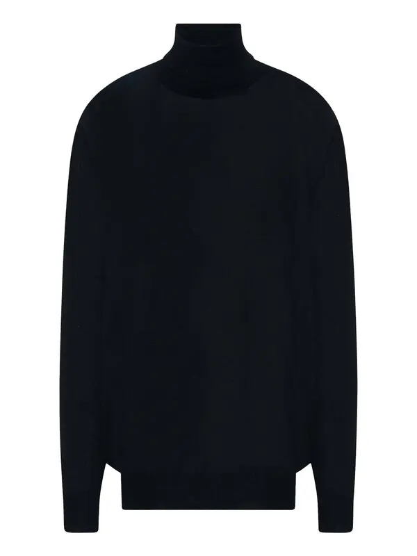 THE ROW Nabari Cashmere Rollneck Sweater - Black