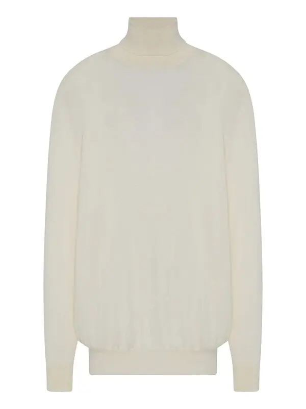 THE ROW Nabari Cashmere Rollneck Sweater - Ivory