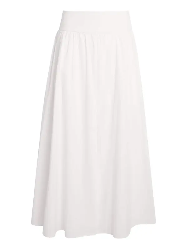 Theory Poplin Midi Skirt - White