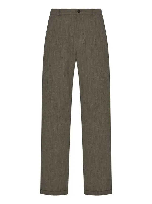 THE ROW Tosca Wool Trousers - Brown