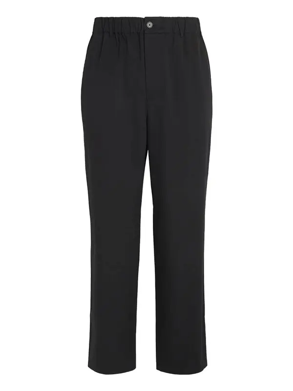 FRAME Cotton Straight Trousers - Black