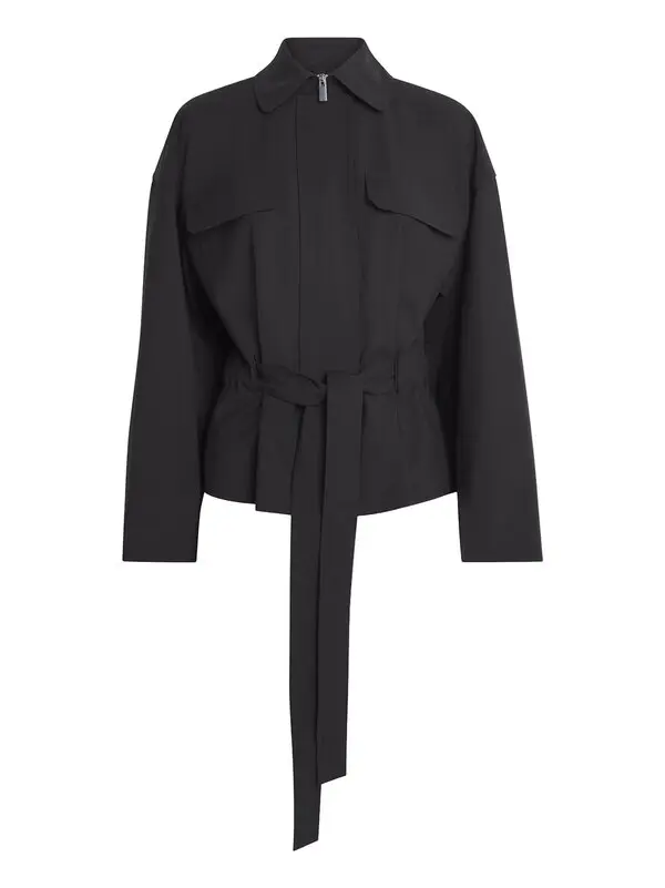 Theory Stretch-wool Field Shirt Jacket - Black