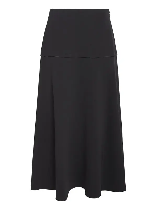 Theory Admiral Crepe Midi Circle Skirt - Black