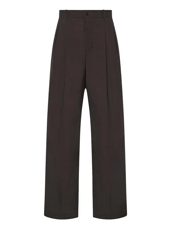 THE ROW Thom Wool Trousers - Brown