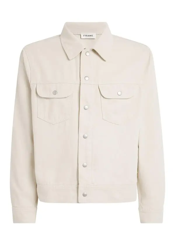 FRAME Cotton Canvas Trucker Jacket - Ivory