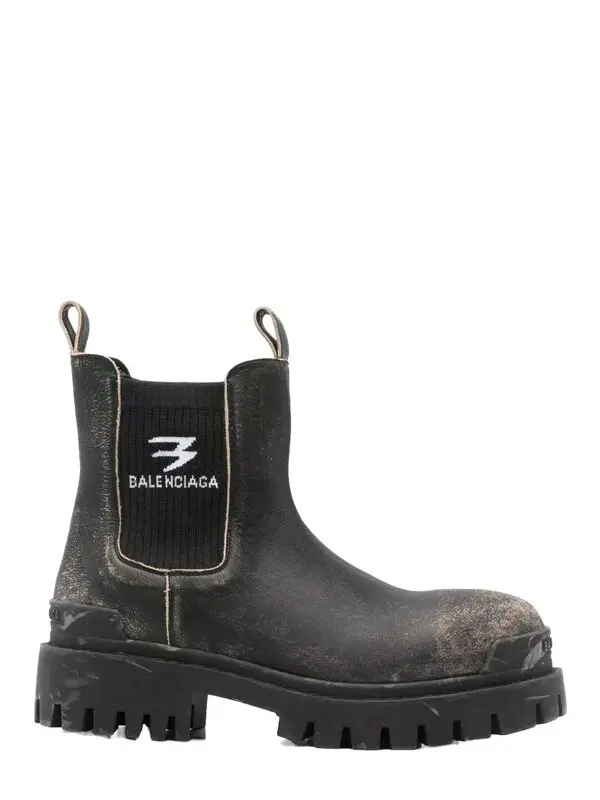 Balenciaga Leather Chelsea Ankle Boots - Black