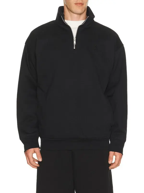 On Club Collective 1/4 Zip In Grey - Black