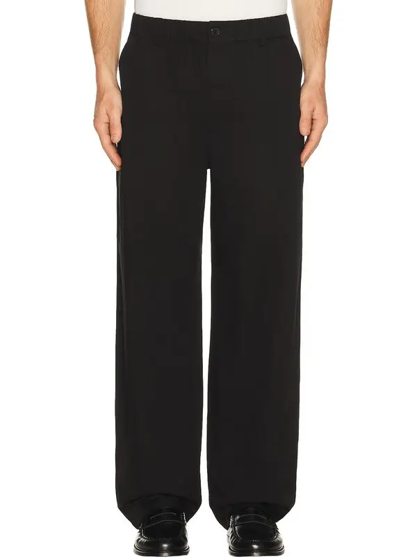 FRAME Relaxed Cotton Trousers - Washed Black