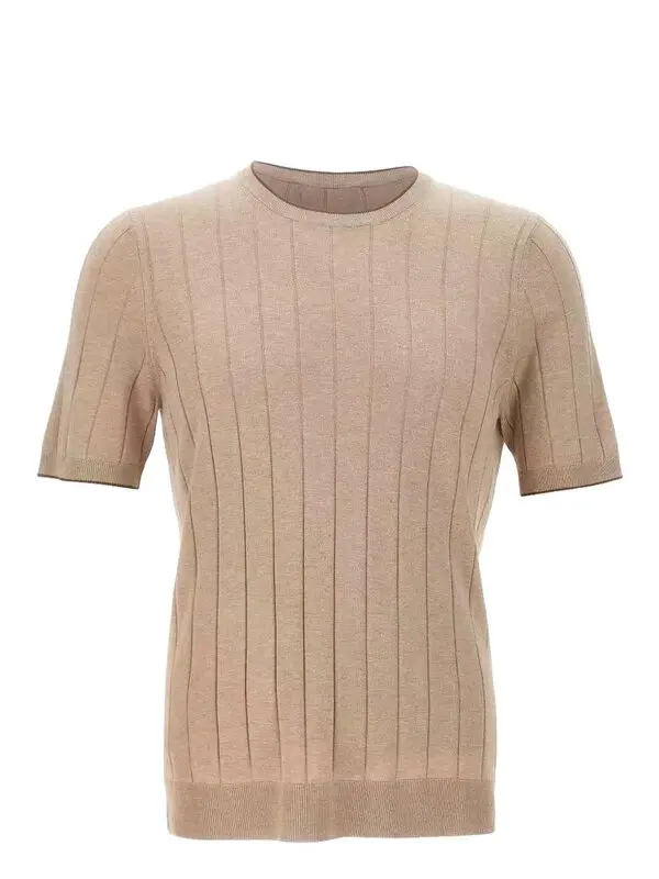 GRAN SASSO Ribbed-trims Knit T-shirt - Neutrals