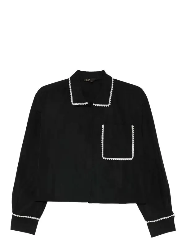 Maje Braid-trim Shirt - Black