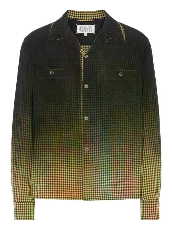 MAISON MARGIELA Chequered-pattern Long-sleeved Shirt - Black