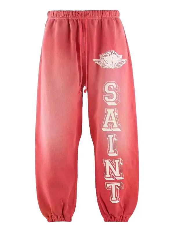 SAINT MXXXXXX Logo-print Track Pants - Red