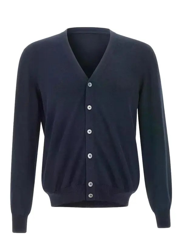 GRAN SASSO V-neck Button Cardigan - Blue