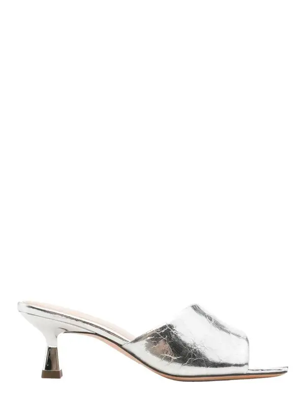 Sandro 60mm Leather Sandals - Silver