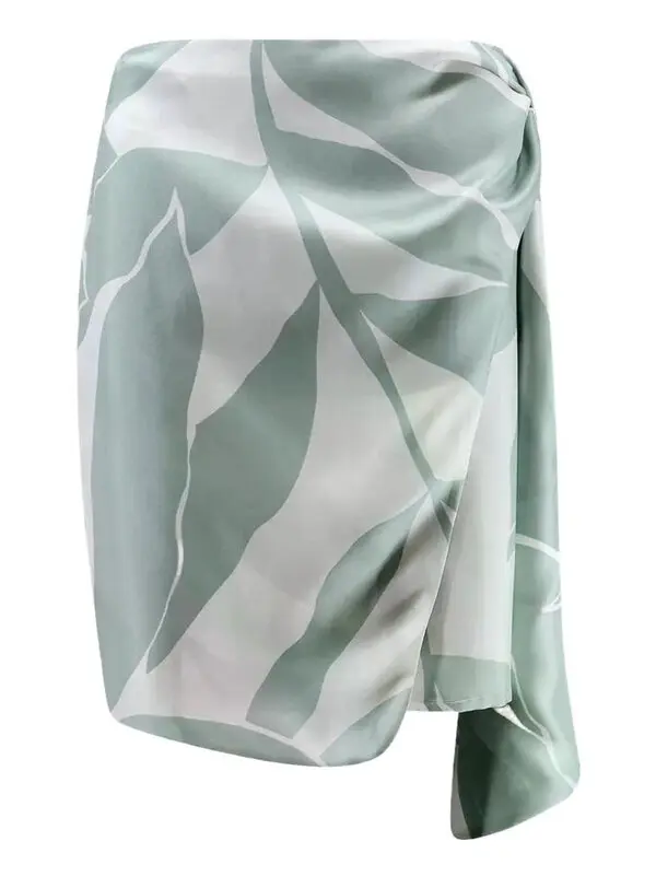 Max Mara Floral-print Wrap Skirt - Green