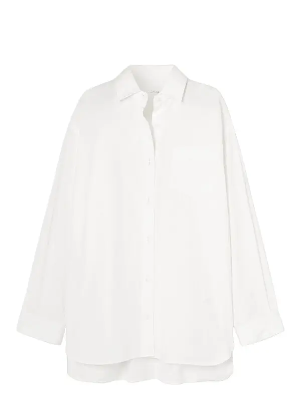 AGOLDE Oversized Organic Cotton-poplin Shirt - White
