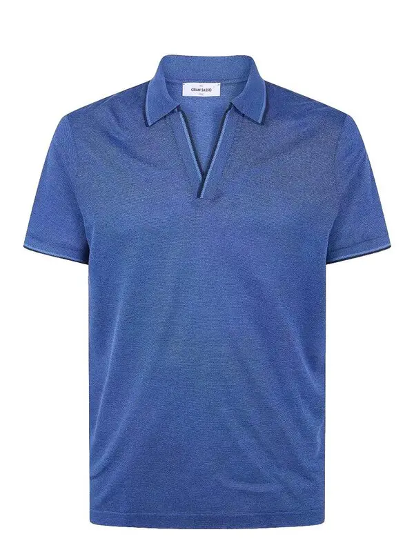 GRAN SASSO V-neck T-shirt - Blue