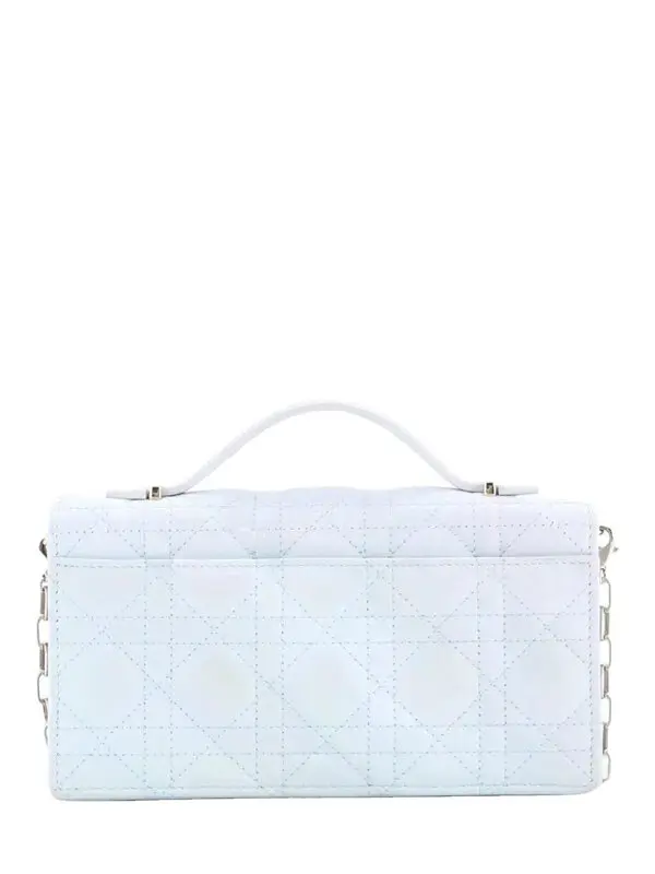 Dior My Top Handle Flap Bag Cannage Quilt Lambskin Mini Crossbody Bag - Blue