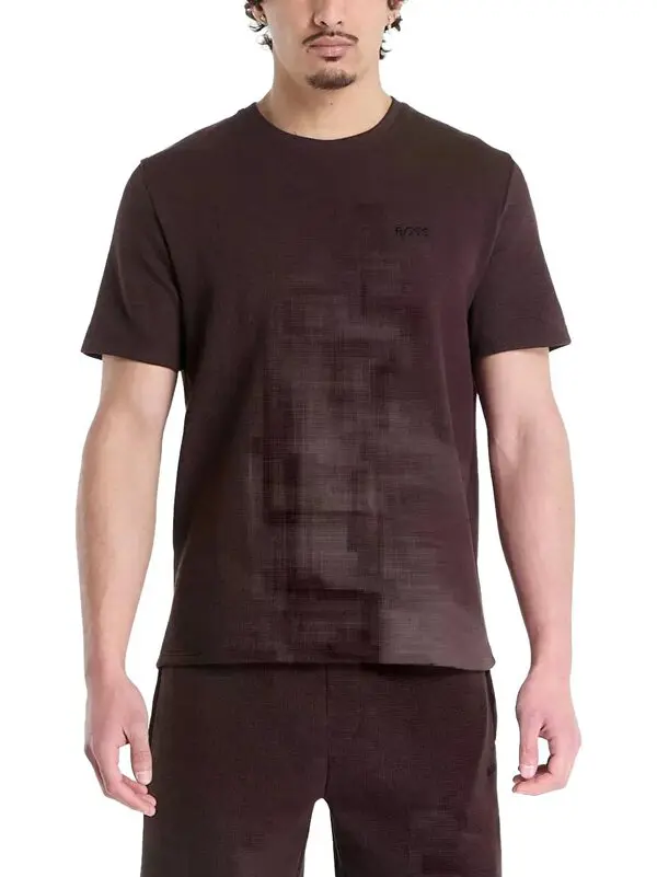 Hugo Embroidered-logo T-shirt - Brown