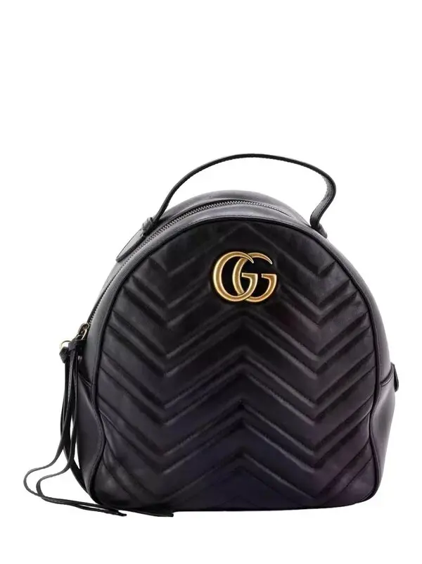 Gucci Gg Marmont Matelasse Leather Small Backpack - Black