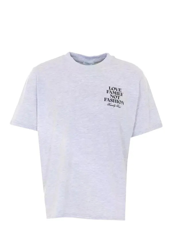FAMILY FIRST Round Neck Print T-shirt - Grey