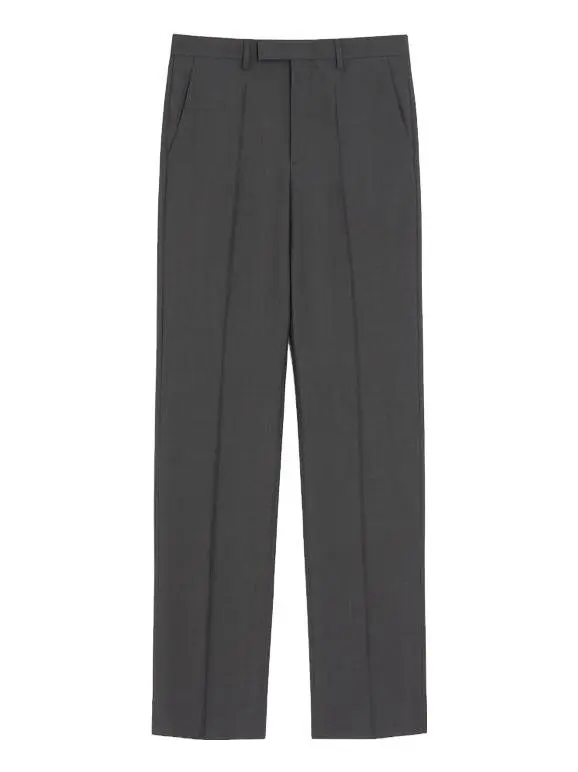 Valentino Garavani Slim Fit Wool Trousers - Dark Grey