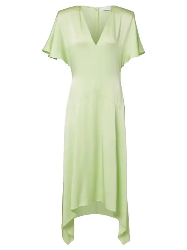 Stella McCartney Envers Satin Midi Dress - Green