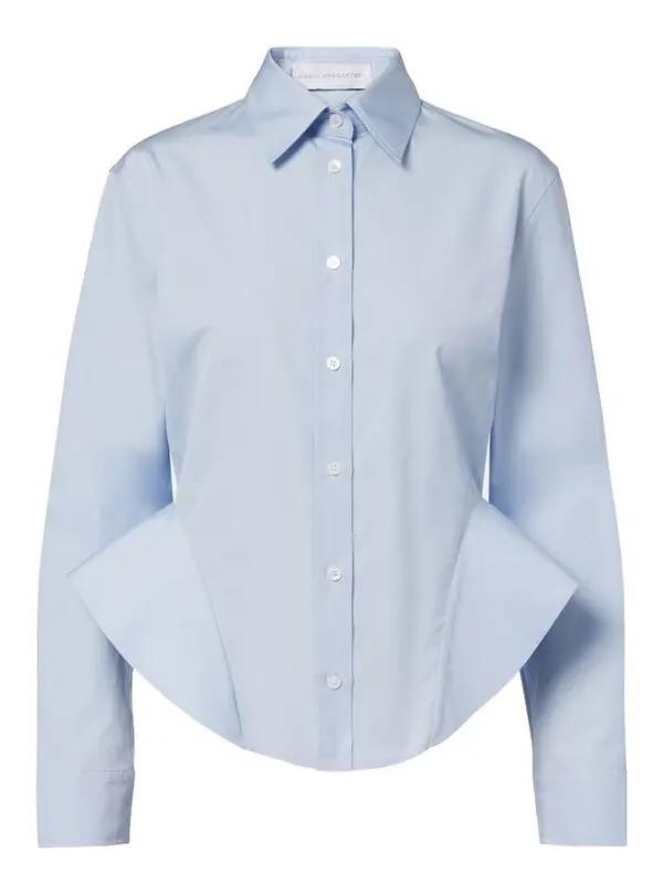 Stella McCartney Peplum Cotton Poplin Shirt - Blue