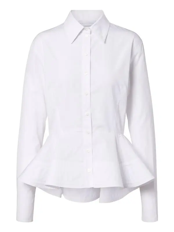 Stella McCartney Peplum Cotton Poplin Shirt - White