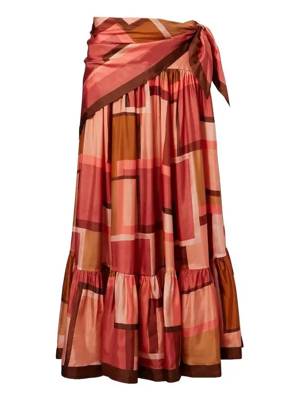 Zimmermann Como Printed Silk Maxi Skirt - Multicoloured