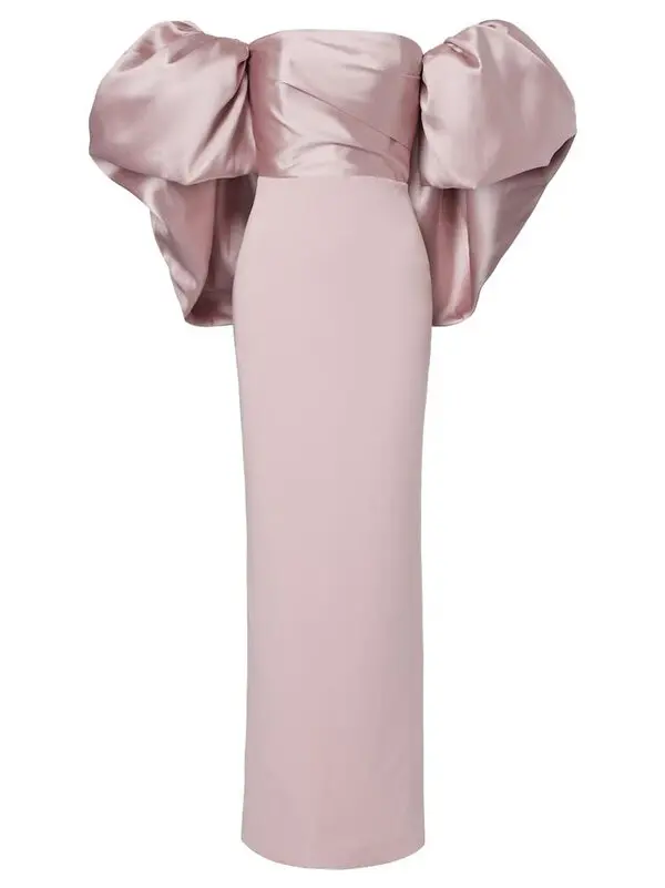 Solace London Flotis Off-shoulder Gown - Pink