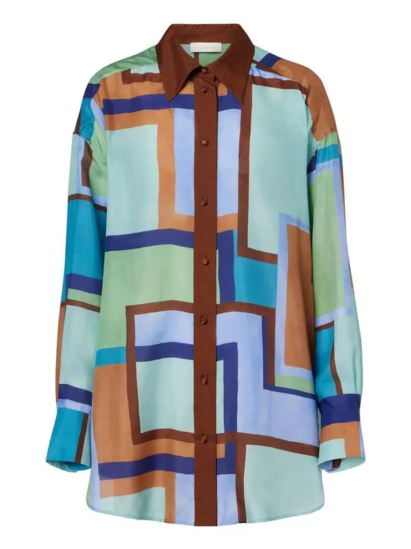 Zimmermann Como Printed Silk Satin Shirt - Multicoloured